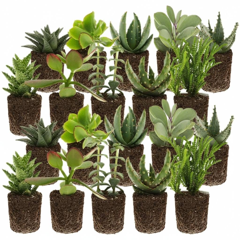 Mini Plantes Grasses 20 pièces - 5,5 cm - Mix - Jardiland