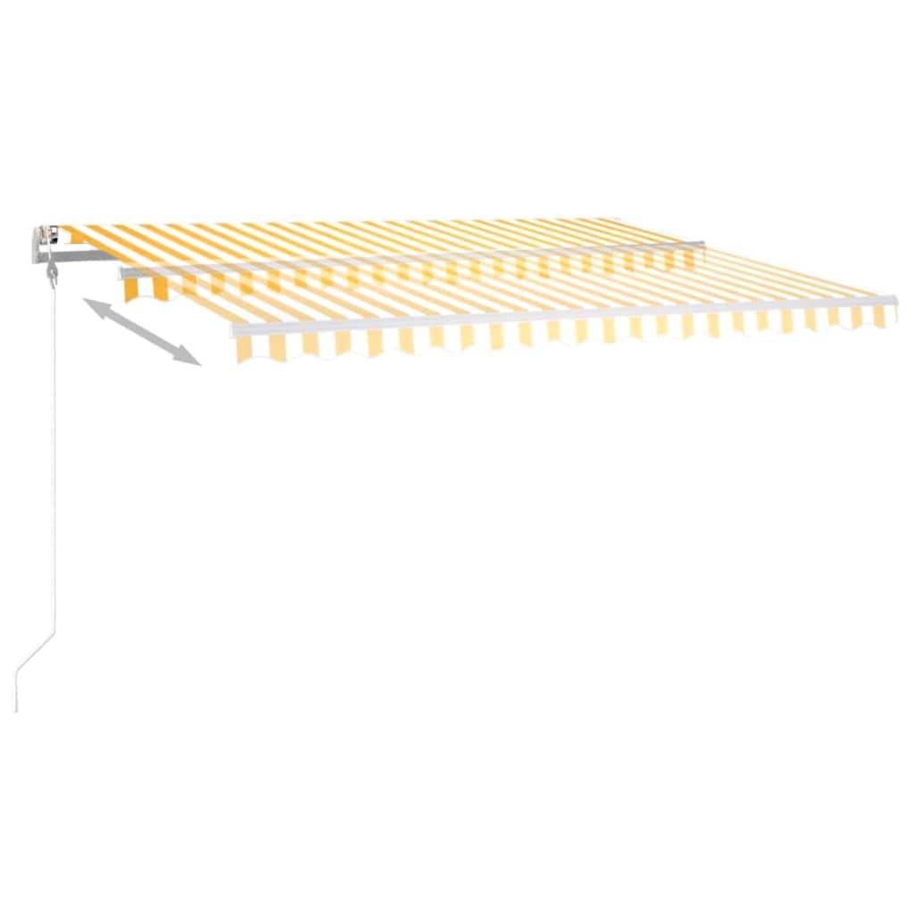 Auvent automatique capteur de vent/LED polyester jaune et blanc 400 x ...