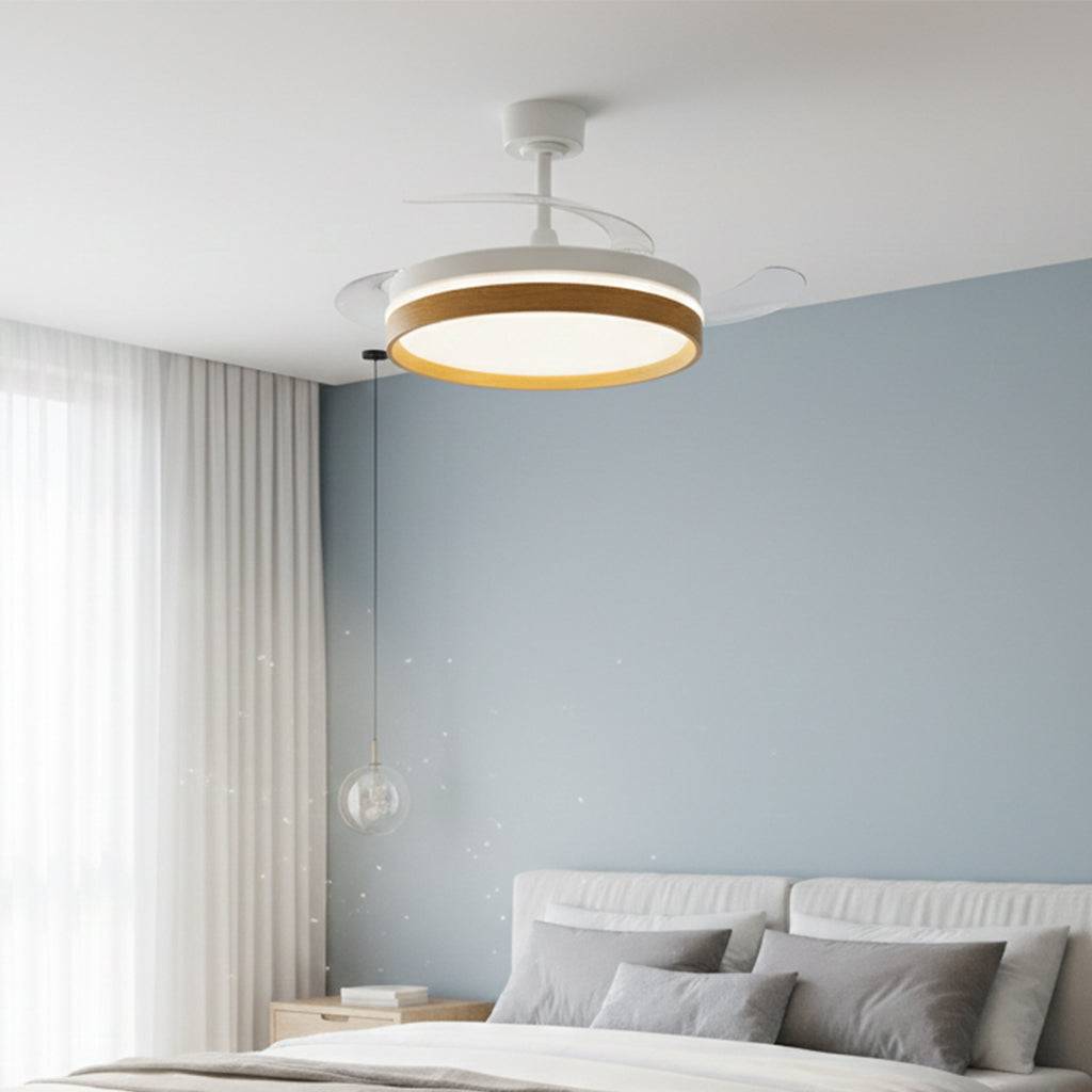 Ventilateur Plafond LED CALYSA D106CM Effet bois - Jardiland
