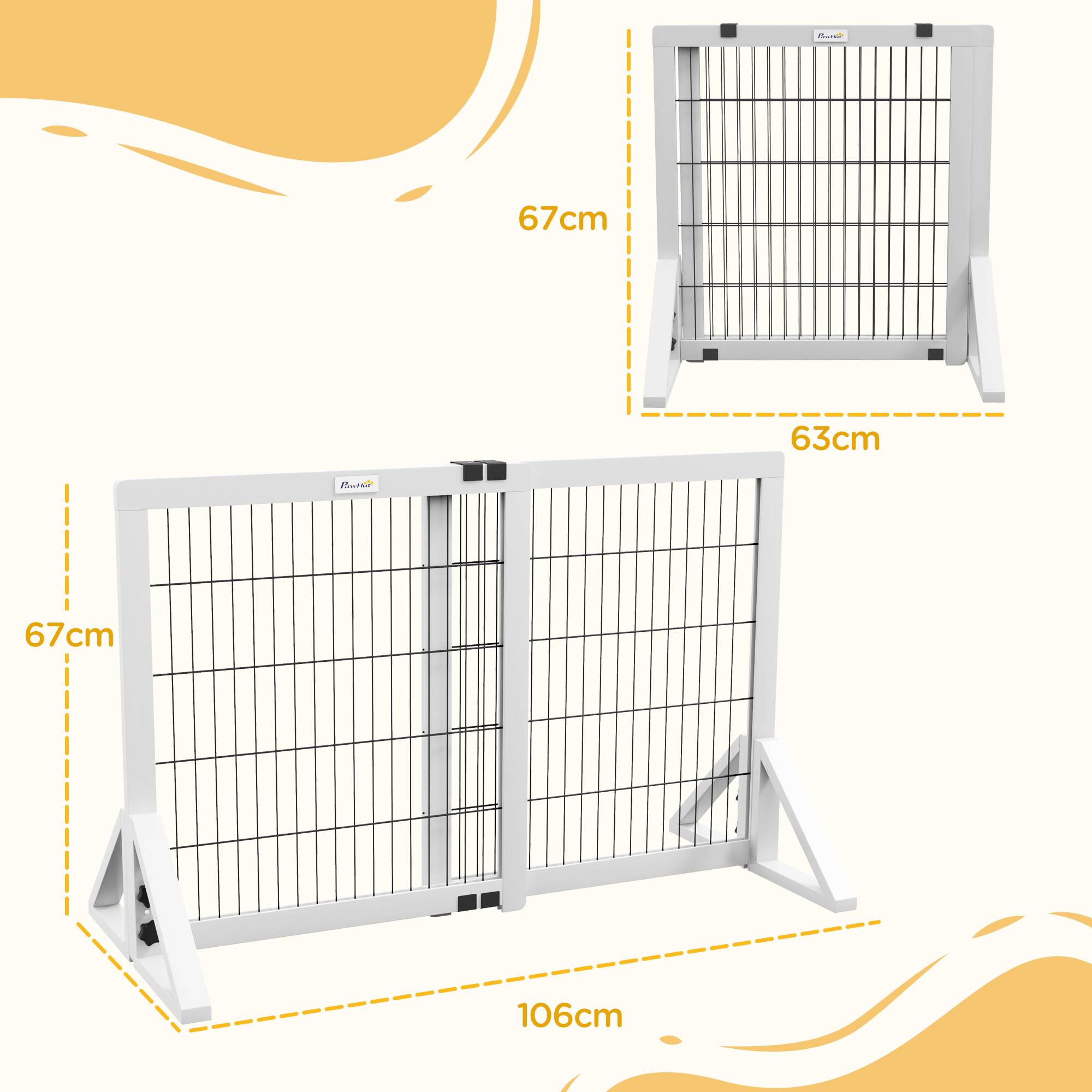 Barrière de séparation bois pin chiens maison largeur réglable 106x67cm ...