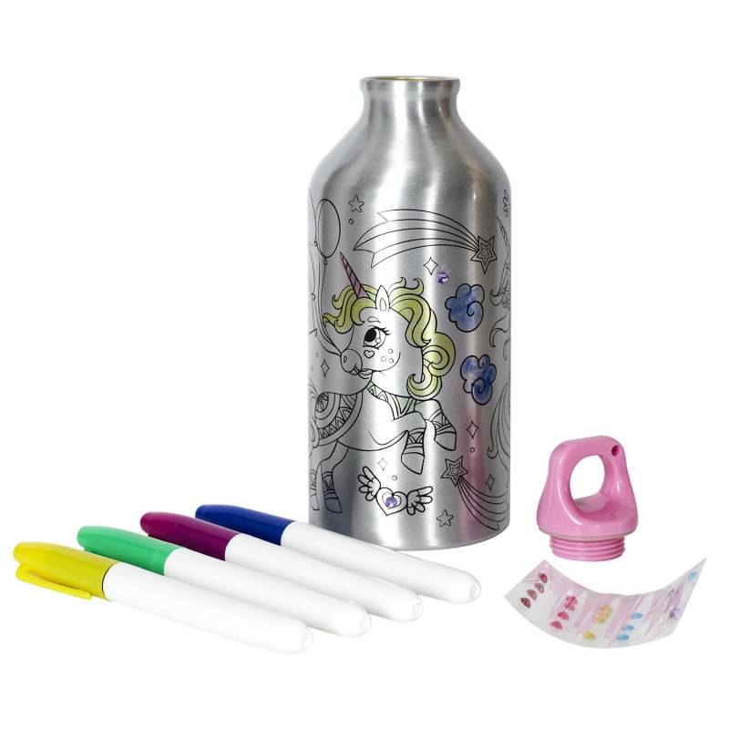 Bouteille de transport Licorne à colorier en aluminium - Gris - 55cl ...
