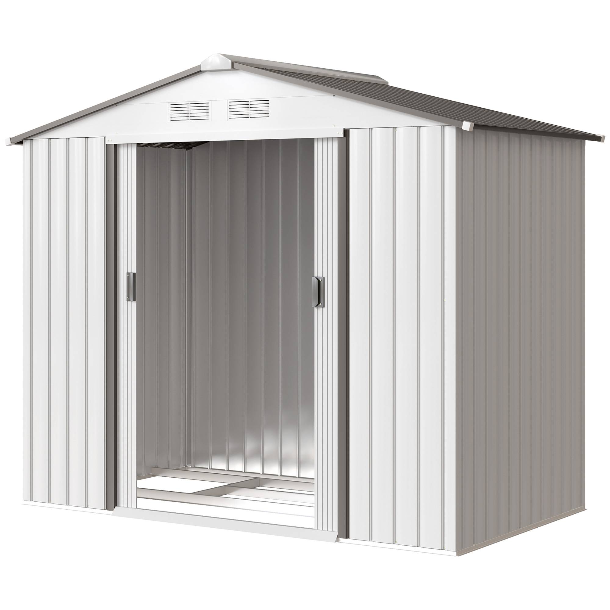Abri de jardin 213 x 130 x 185 cm, abri de rangement extérieur en métal ...