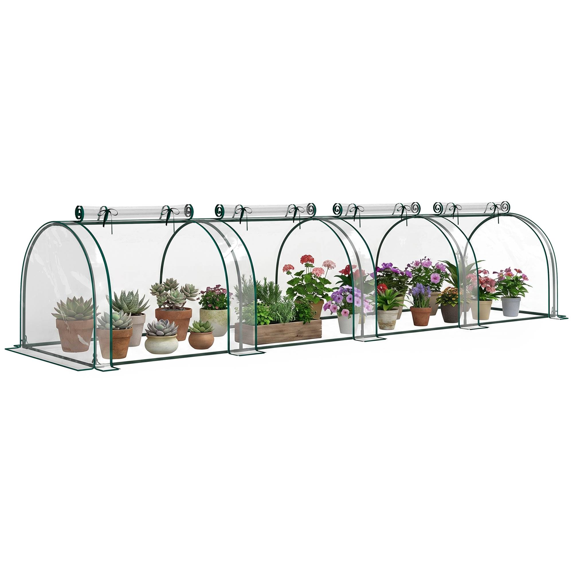 Mini serre à tomates potager acier bâche PVC 4 portes zippées ...