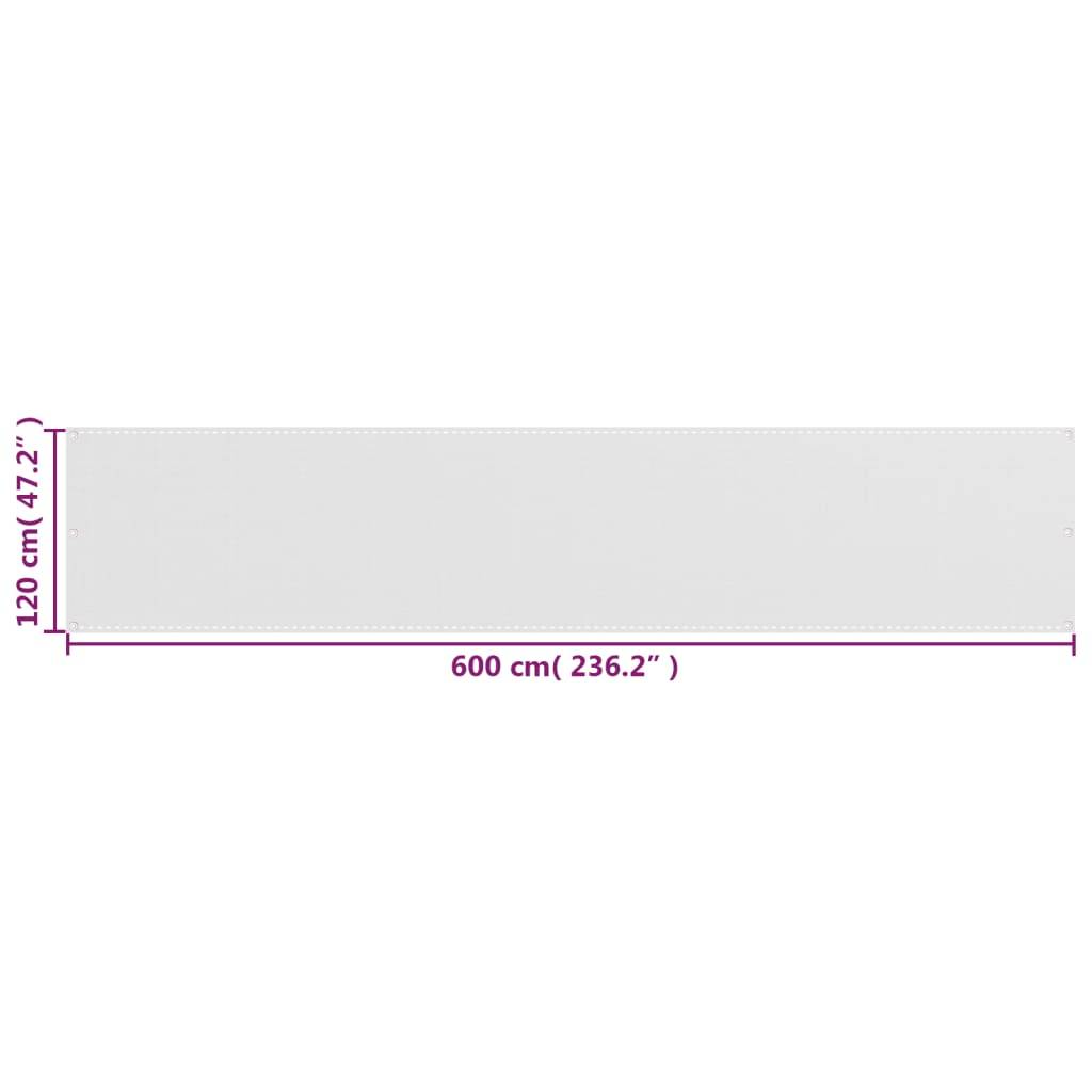 Écran de balcon PEHD blanc 120 x 600 cm - PANGIVO - Jardiland
