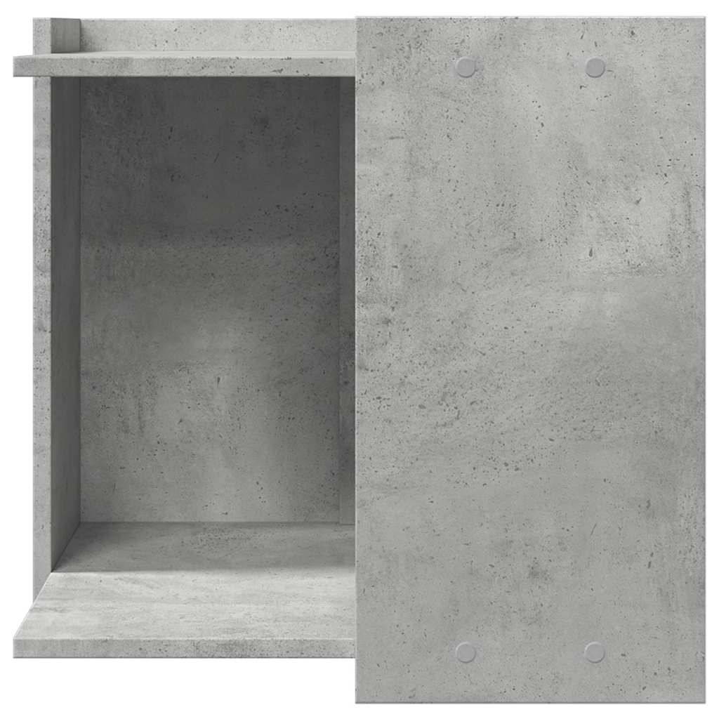 Meuble de bac à litière pour chat bois d'ingénierie gris béton 53 x 53 ...