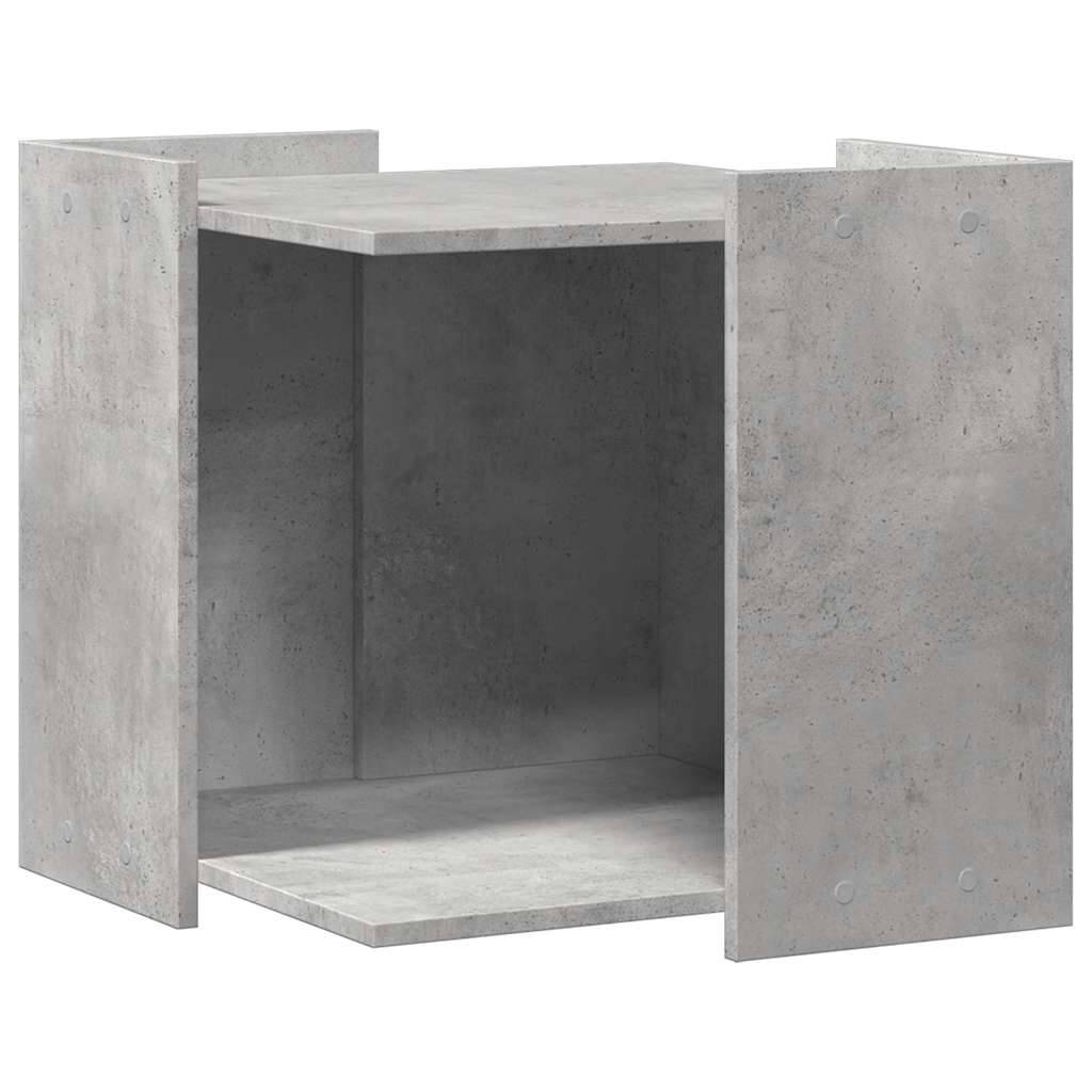 Meuble de bac à litière pour chat bois d'ingénierie gris béton 53 x 53 ...