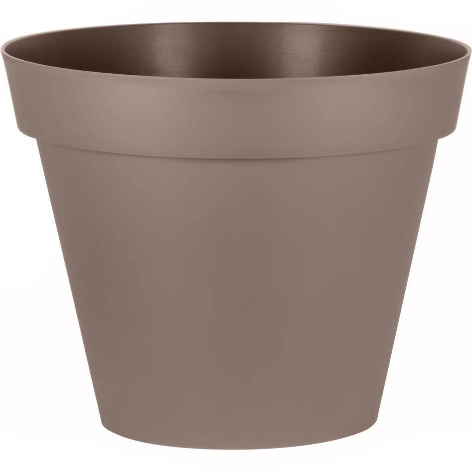 Pot de Fleurs Rond Polypropylène Taupe - EDA - Jardiland