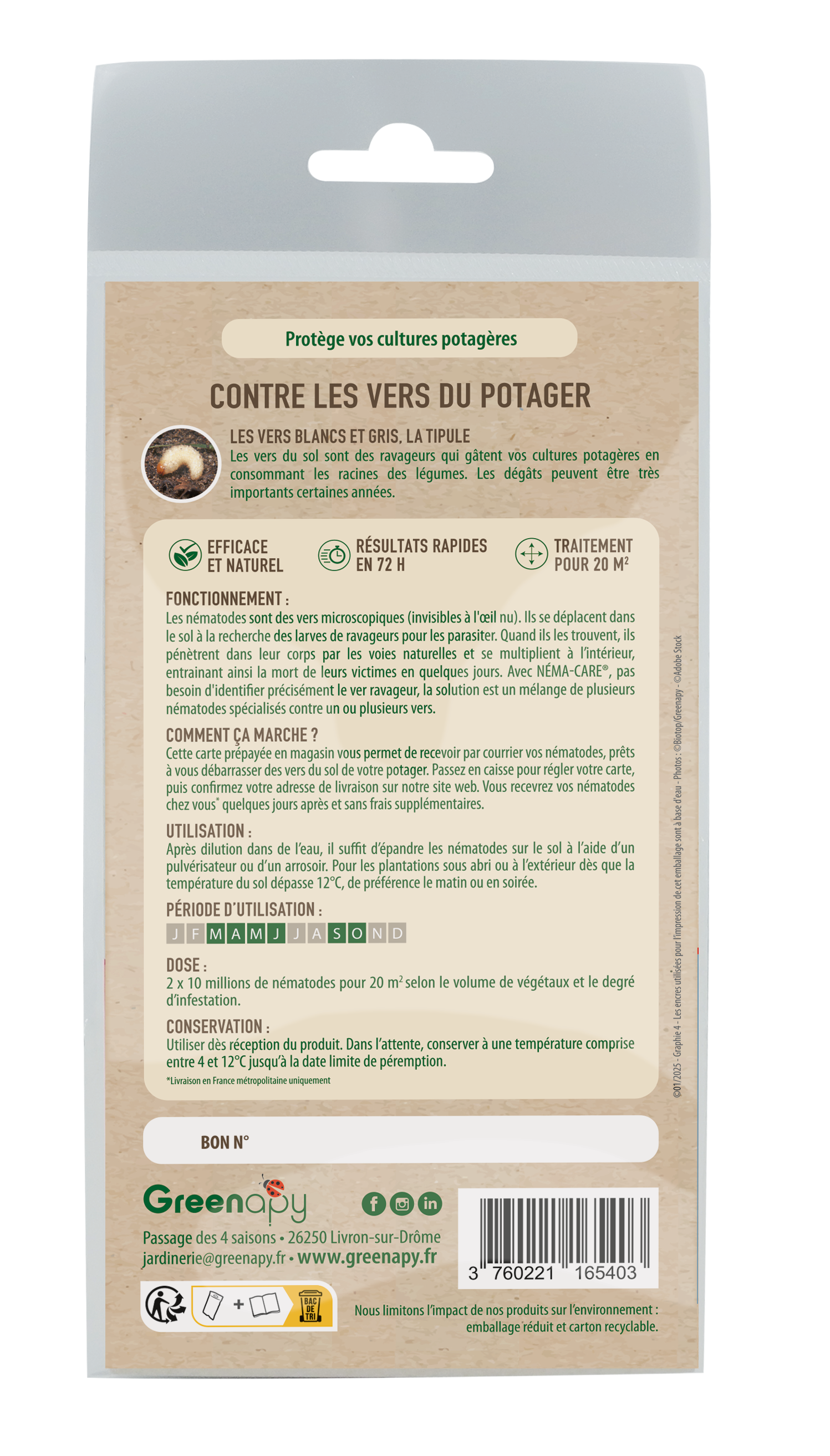 Prépayé nématode anti-vers du sol univers Nemacare 2x10M - Biotop ...