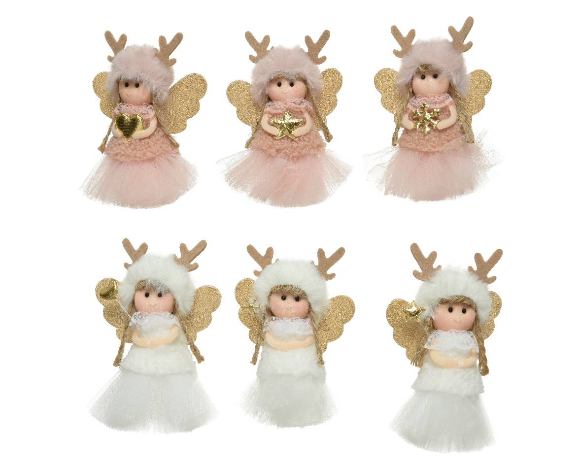 Fille Ailes Blanche Rose Or Polyester L.9 x l.12 x H.3,5 cm - Jardiland