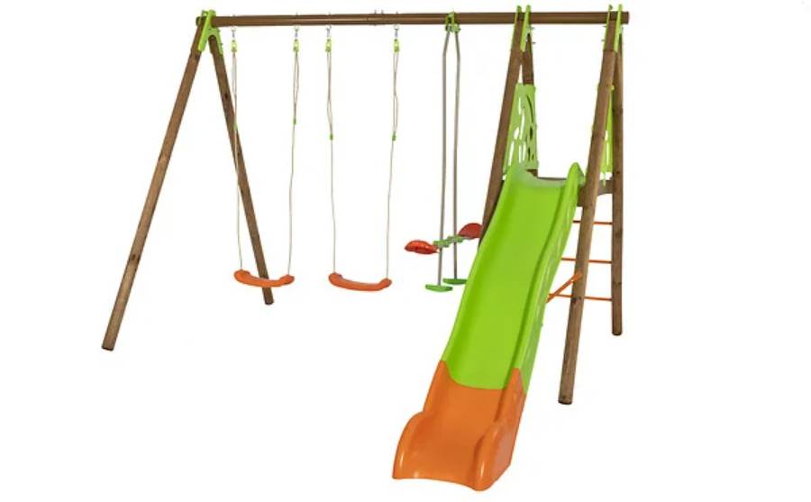 Columpio de Juegos Madera Metal Pino Chocolate H 2,30 m - TRIGANO ...