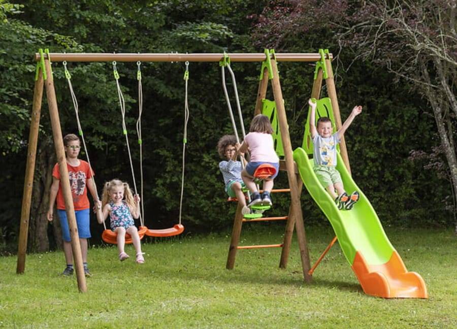 Columpio de Juegos Madera Metal Pino Chocolate H 2,30 m - TRIGANO ...