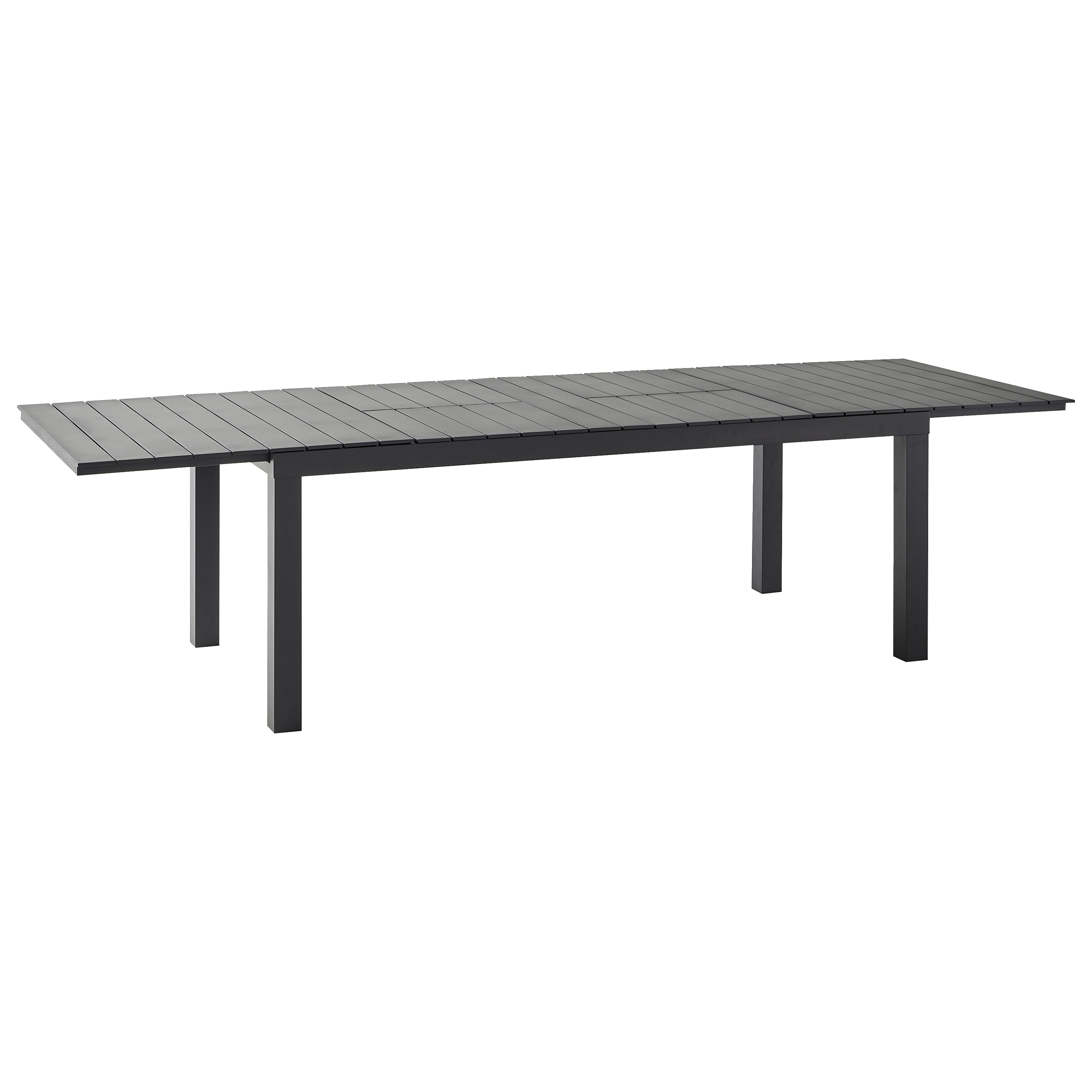 Mesa de jardín rectangular doble extensión 8/12 personas antracita ...